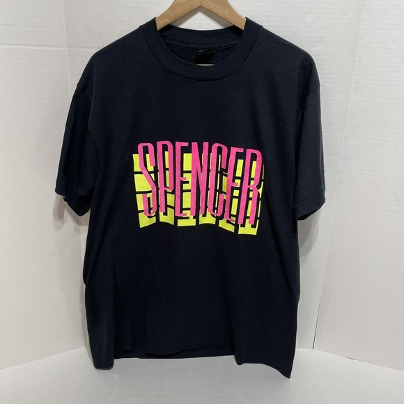Screen Stars | Shirts | Vintage Spencer Graphic T Shirt Xl Black Screen ...